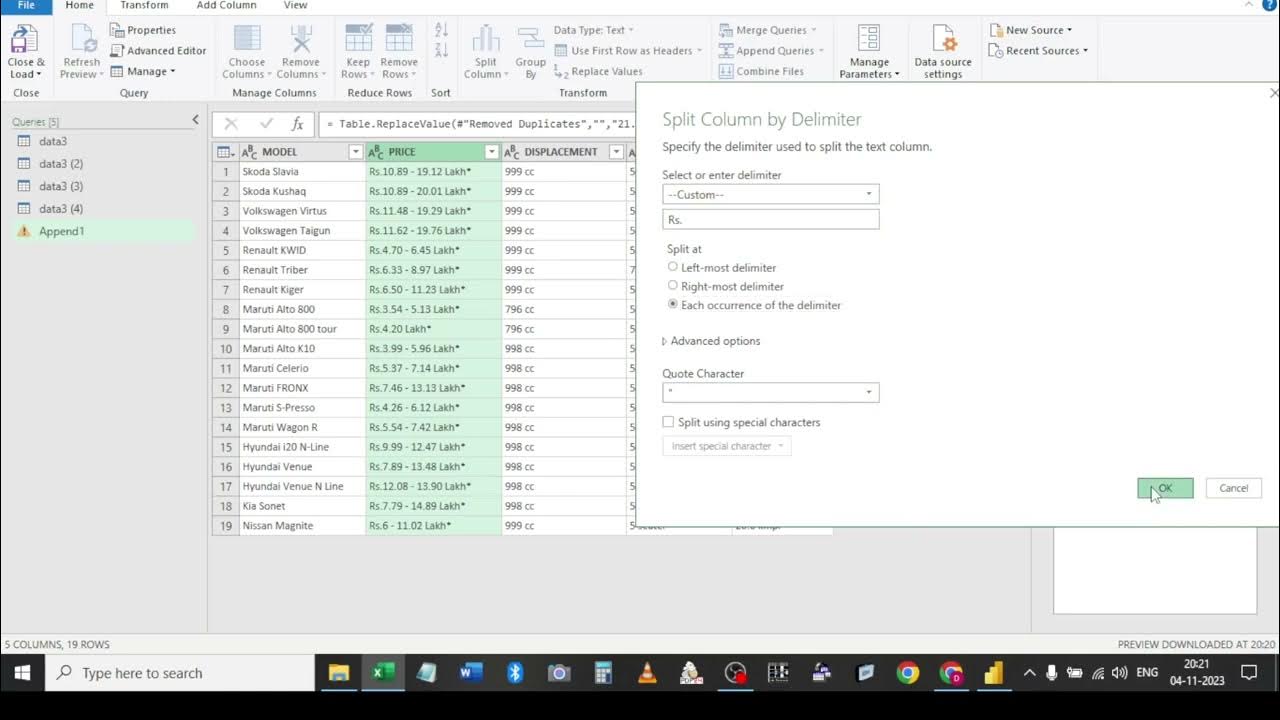 Web Scraping Cardekho Using power BI, Learn MS Query, Advance Filter, Dynamic query and grouping ...