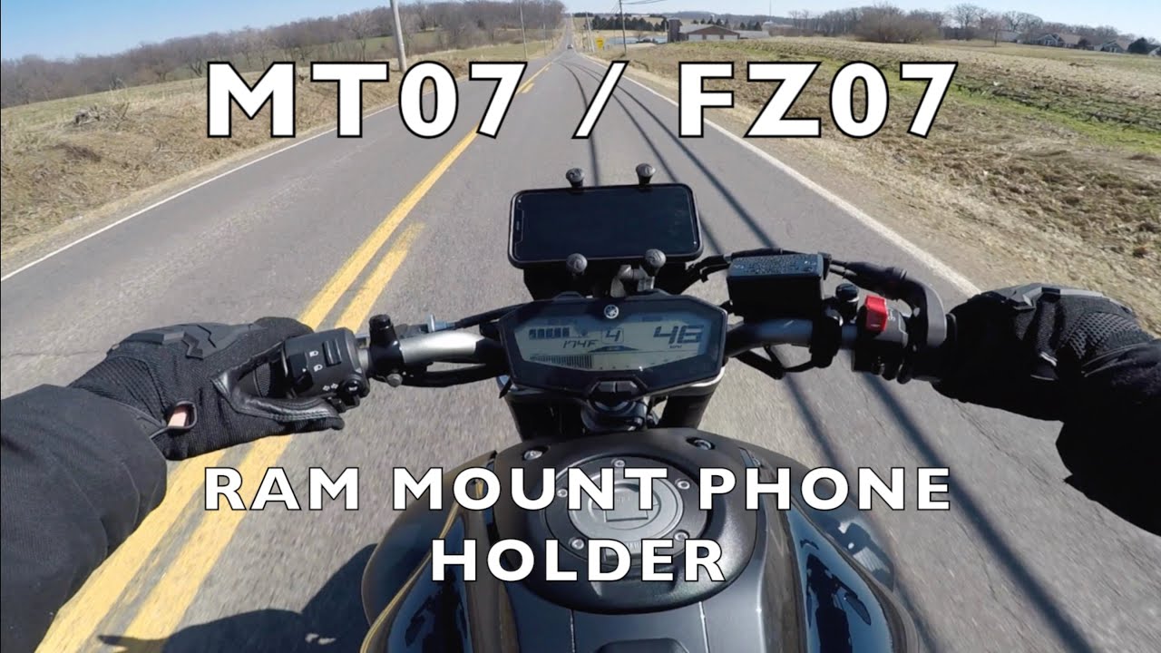 RAM MOUNT PHONE HOLDER ON THE YAMAHA MT07 / FZ07 - YouTube