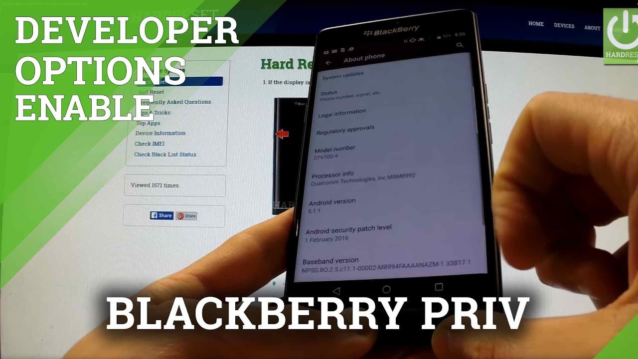 Developer Options BLACKBERRY Priv - how to enter developer mode - YouTube