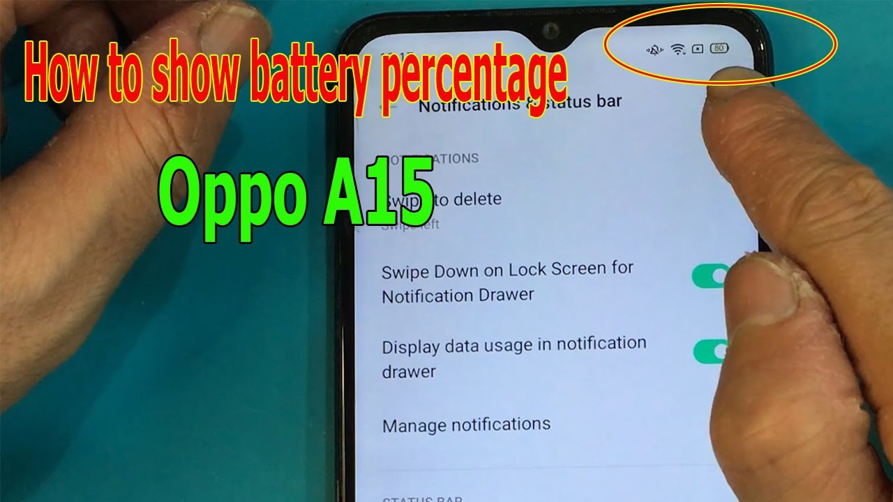 How to show battery percentage Oppo A15 - YouTube