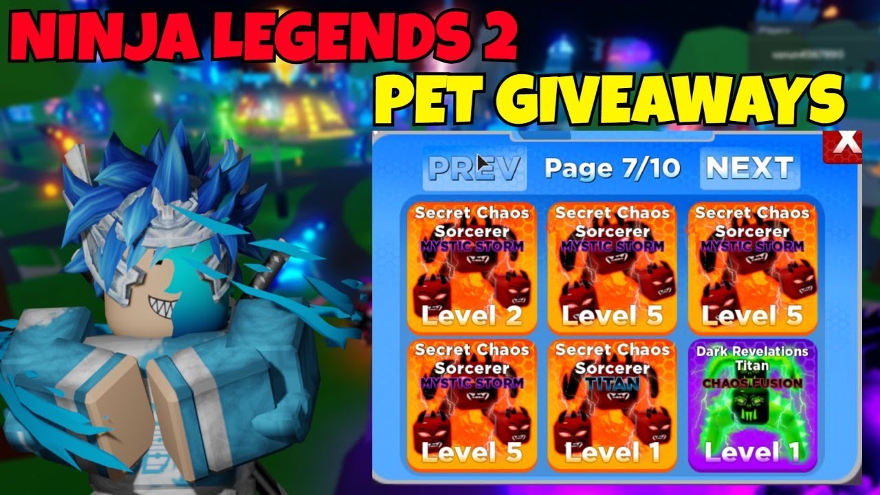 🔴 NINJA LEGENDS 2 PET GIVEAWAYS MEGA , MYSTIC STORM | ROBLOX LIVESTREAM ...