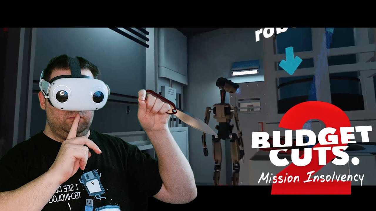 Killing robots with throwing knifes | Budget cuts 2 review - YouTube