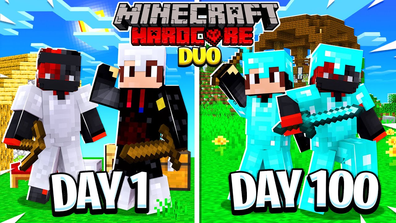 We Survived 100 Days In HARDCORE Minecraft - Duo HARDCORE Minecraft ...