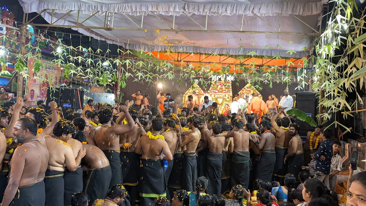Ayyappa Swamula dancing in Ayyappa Swamy Puja grand celebration of ...