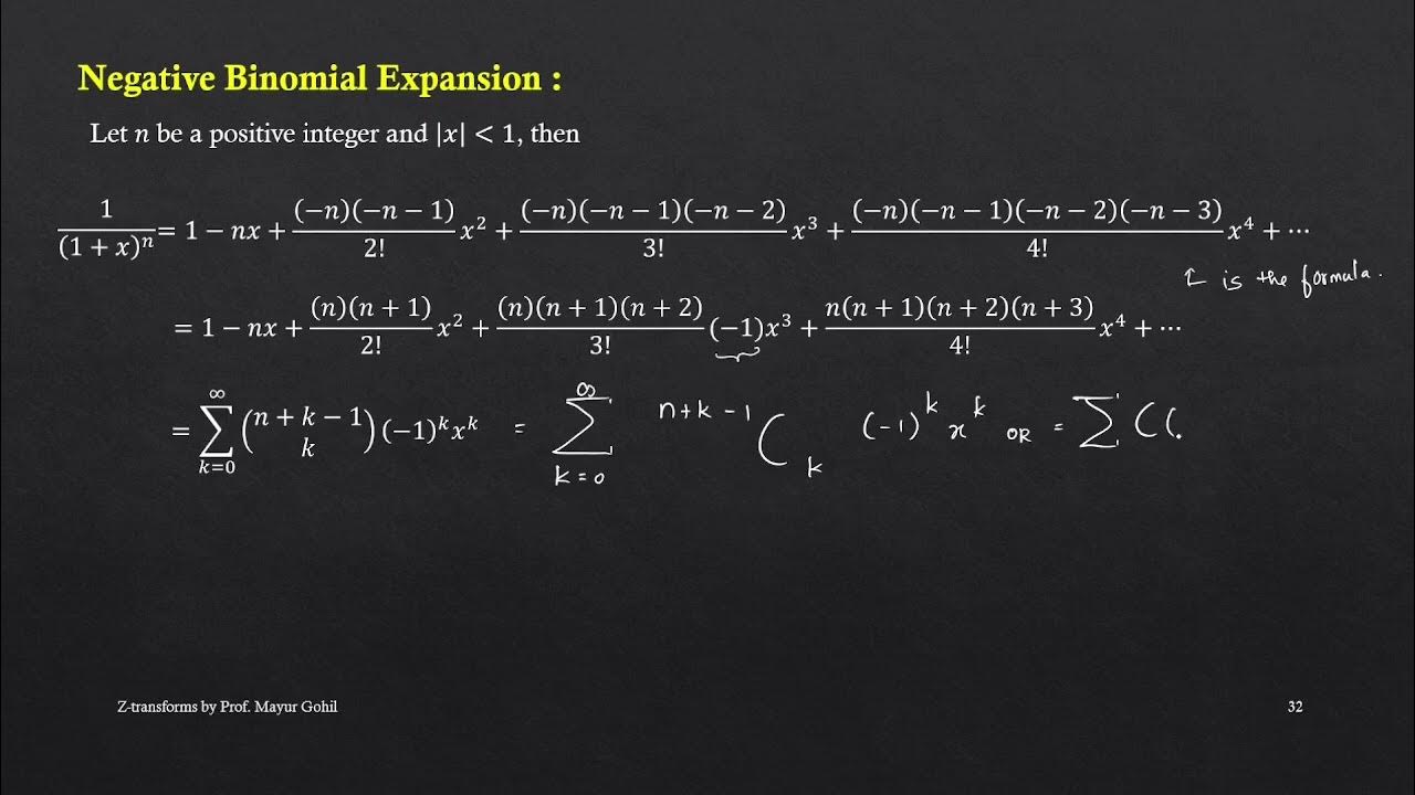 Z transforms Lect 11A What is Negative Binomial Expansion? by Mayur Gohil #combinatorics #maths ...