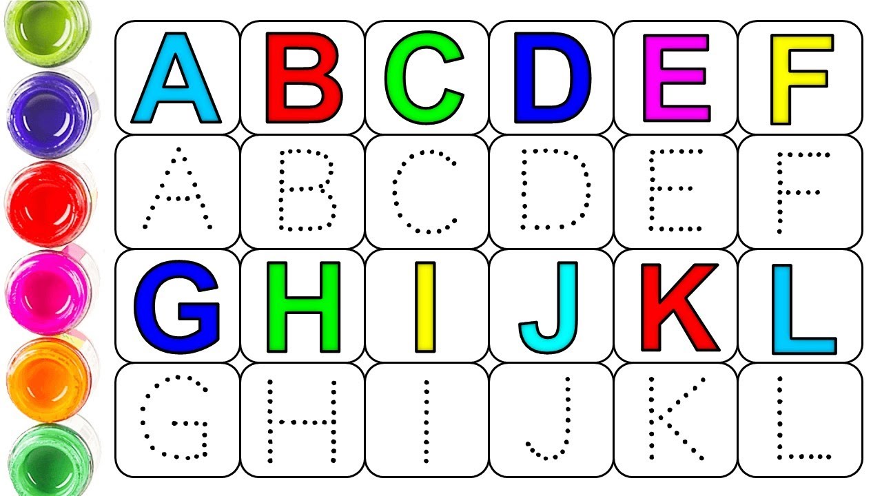 A to Z Alphabets for kids, collection for writing along dotted line, A ...
