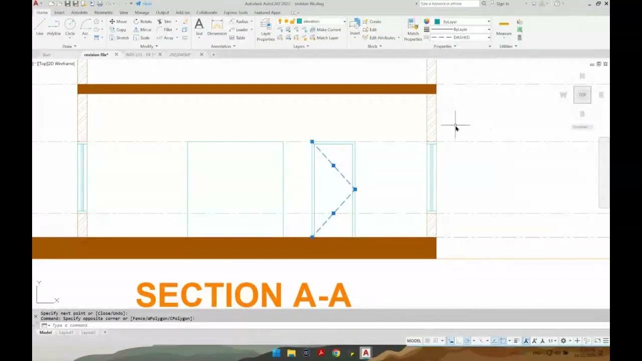 How to draw a section in AutoCAD - YouTube