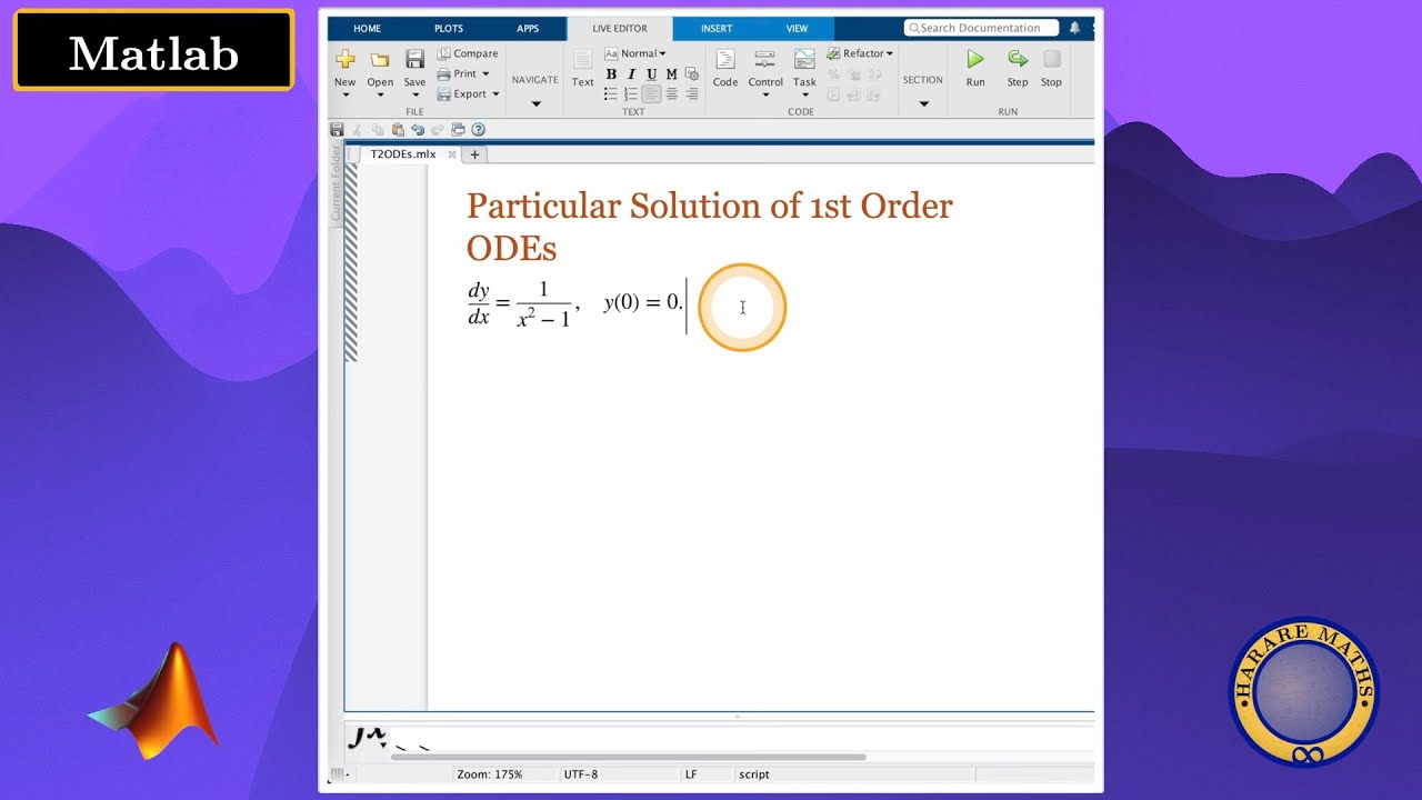 Matlab | Particular solution of ODE - YouTube