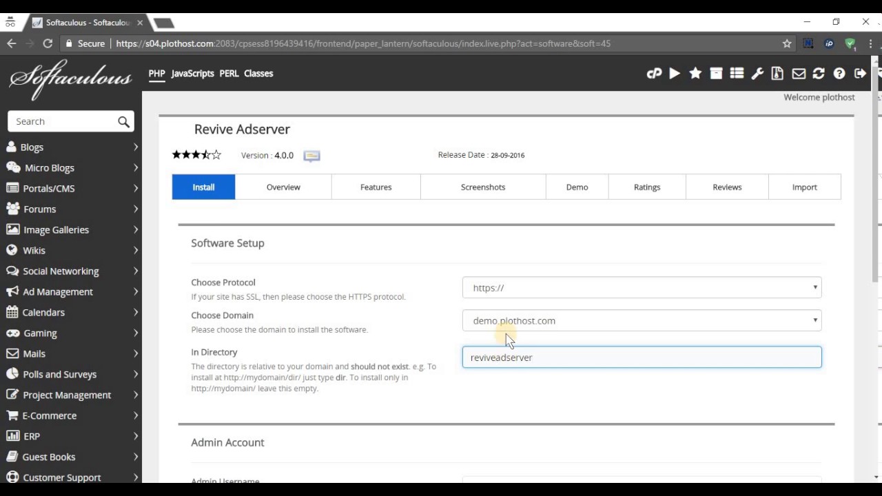 How to install Revive Adserver from cPanel with Softaculous - YouTube