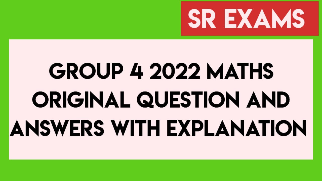 Tnpsc group 4 2022 maths previous year original question and answers ...