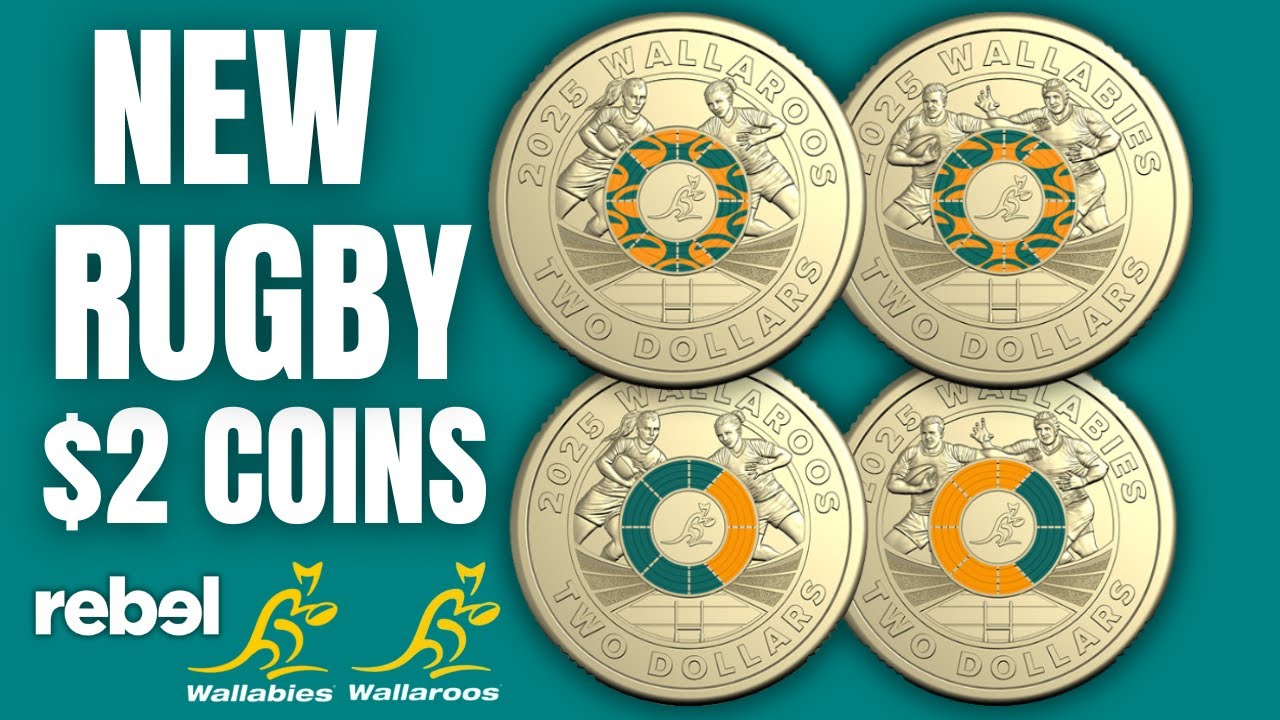 $2 Rugby Australia Wallabies and Wallaroos coloured 2025 Coins Rebel - YouTube