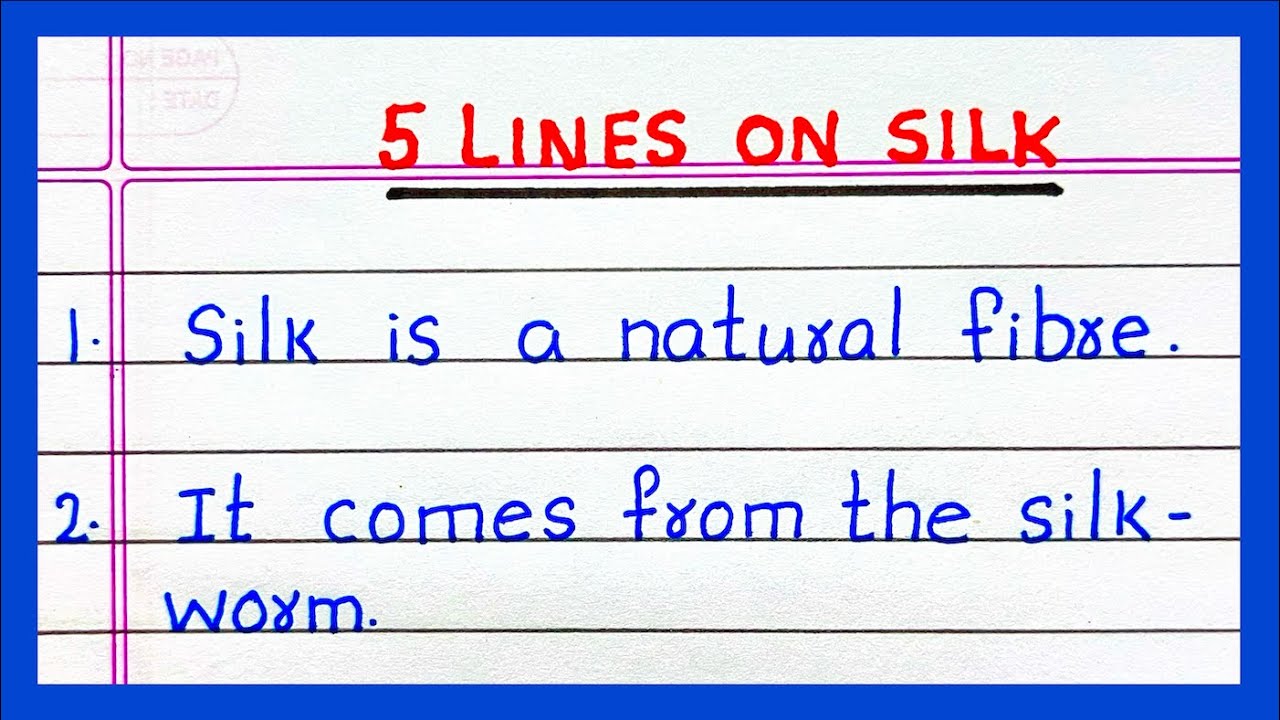 Few Lines on SILK | 5 Lines on SILK | in English - YouTube