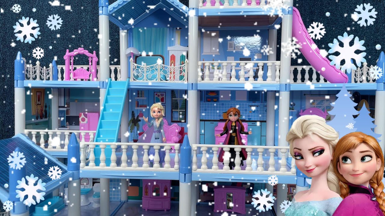 10 Minutes Satisfying with Unboxing Frozen Elsa House Playset Review ...
