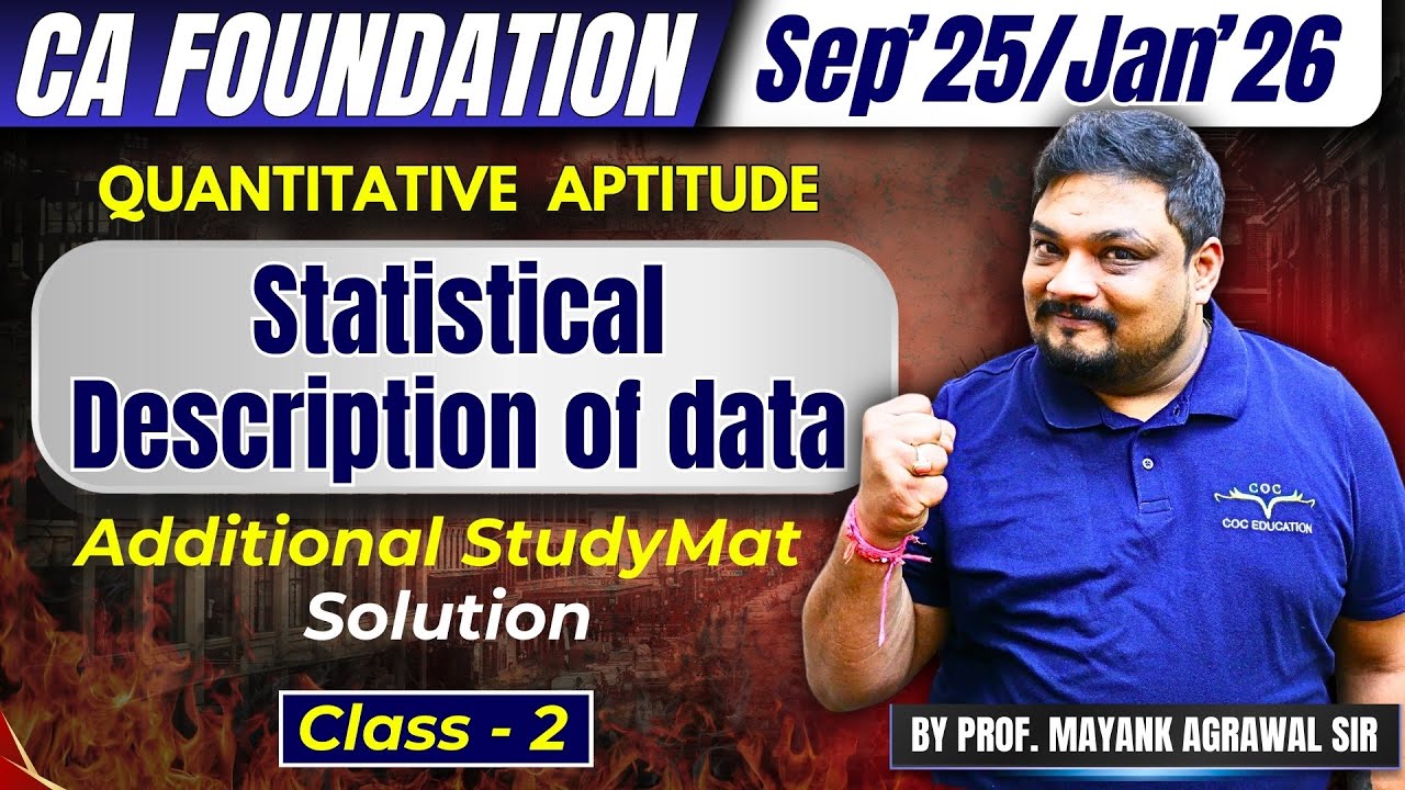 CA Foundation | Quantitative Aptitude | Additional Study Mat. Solution ...