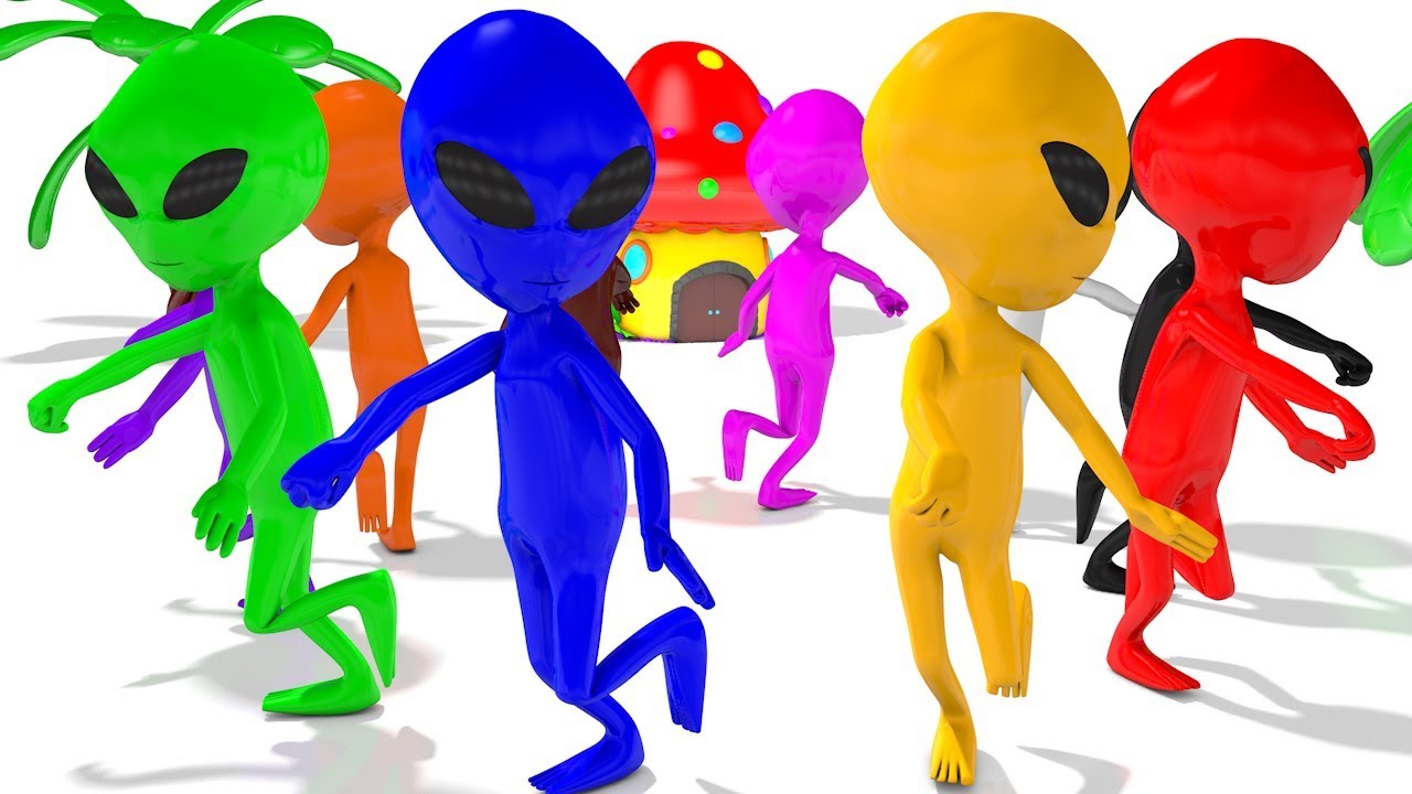 Learn Colors With Colorful Aliens Funny Dance Cartoon Animation Colors ...