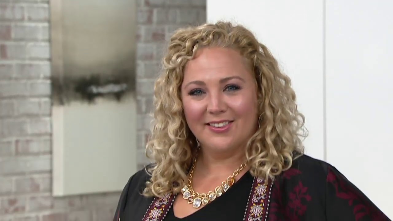 GRAVER Susan Graver Printed Woven Open Front Cardigan on QVC - YouTube