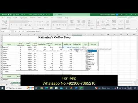 Exp22_Excel_Ch02_ML1 - Katherine's Coffee Shop Weekly Payroll | Exp22 ...