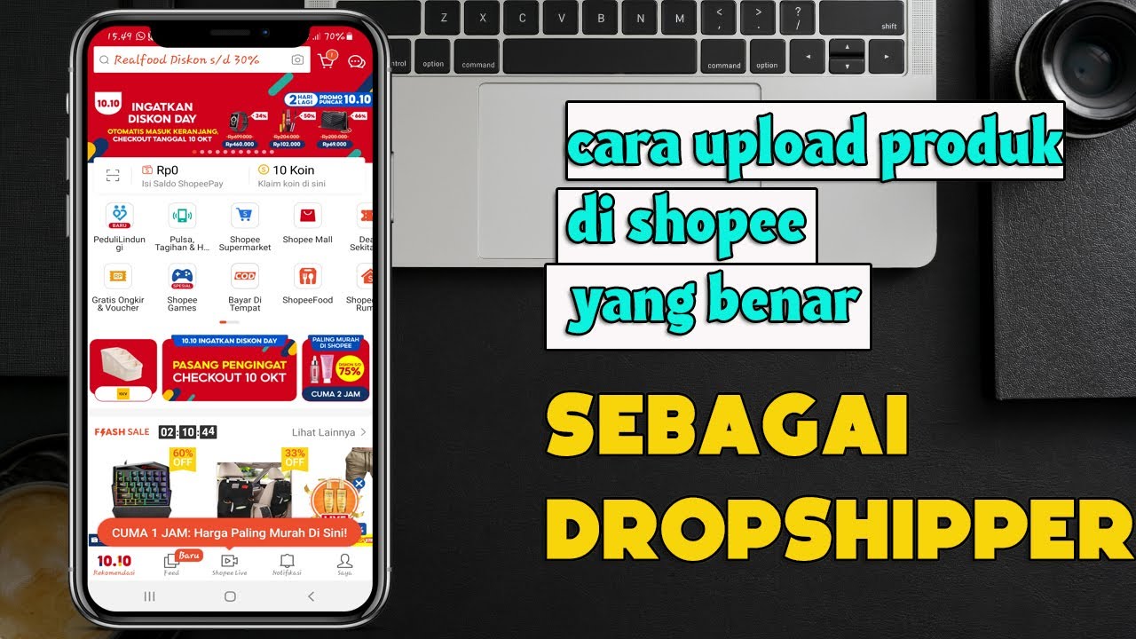 Cara Upload Produk Di Shopee Sebagai Dropshipper - YouTube