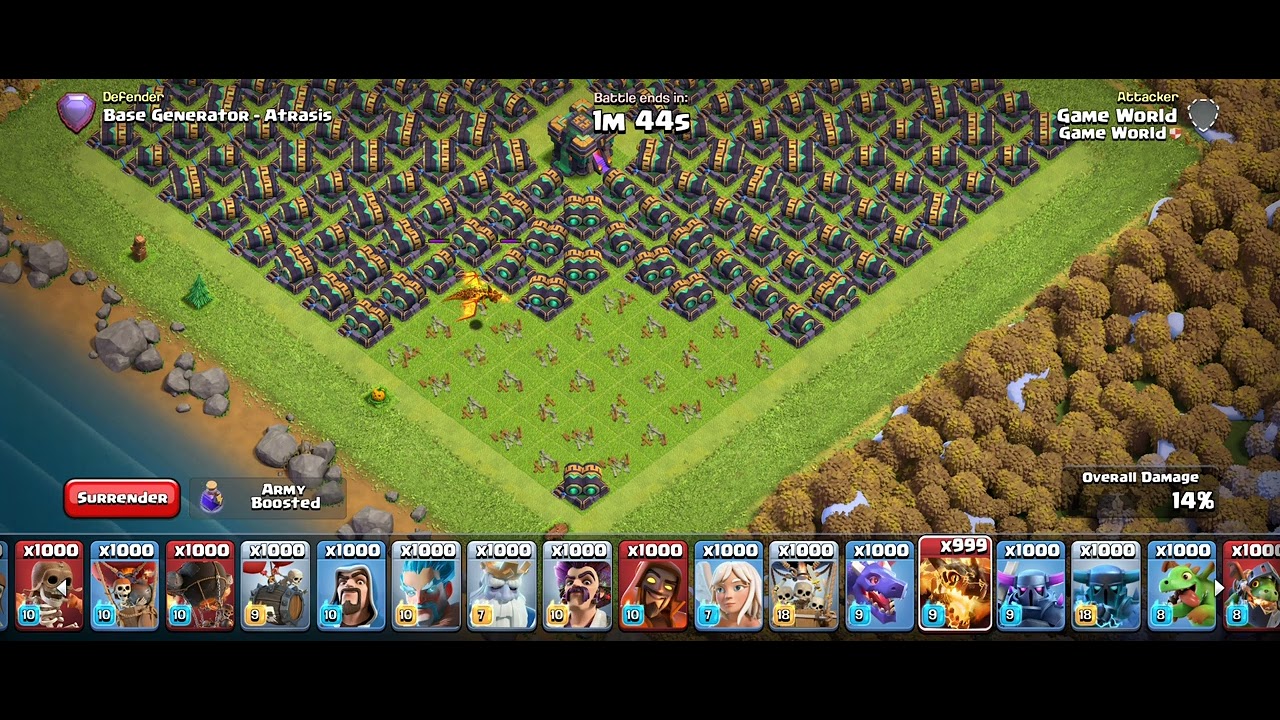 what time does it take?? 1 Super dragon (Level 9) VS Cannon Base (Level ...