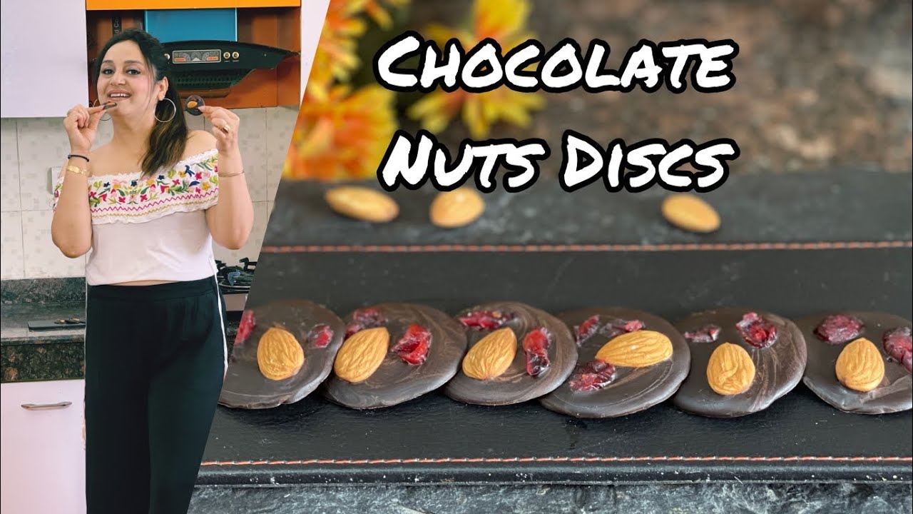 Nuts & Chocolate Discs || Easy Quick Almond Chocolate Discs - YouTube