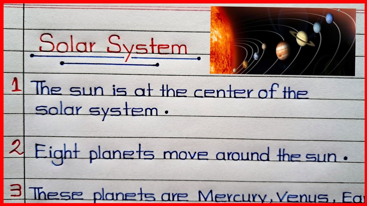 10/20 lines on Solar System || Solar System Information || About Solar ...