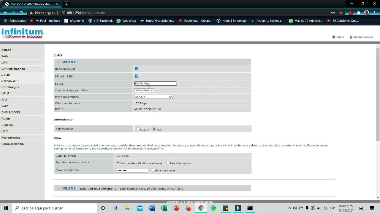 Como cambiar la contraseña de mi modem infinitum - YouTube