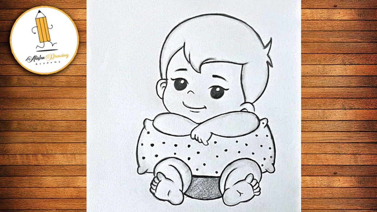 Cute baby drawing easy step by step || How to draw a cute baby boy ...