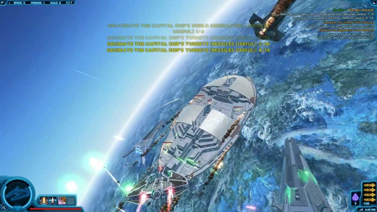 SWTOR Space Combat - Sarapin Assault // Polith Minefield - YouTube