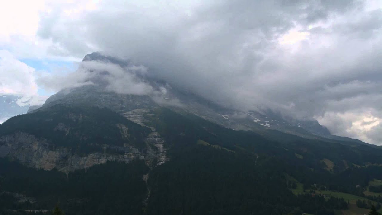 Grindelwald Switzerland sunset on the Eiger time lapse - YouTube