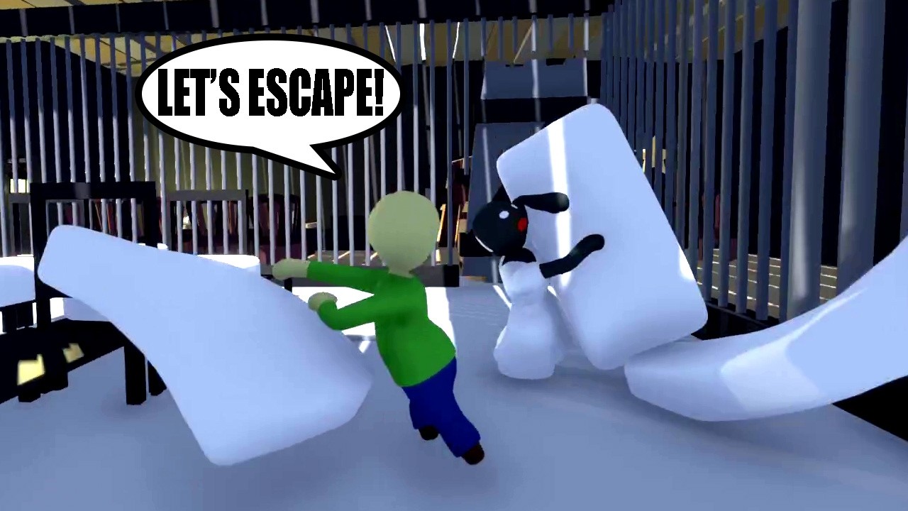 GRANNY AND BALDI PRISON BREAK in HUMAN FALL FLAT - YouTube