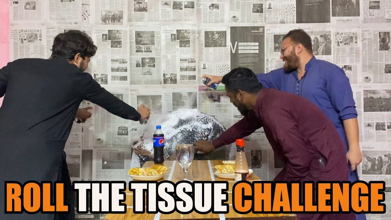 ROLL THE TISSUE CHALLENGE !!! GONE WRONG | HASEEBS VLOGS - YouTube