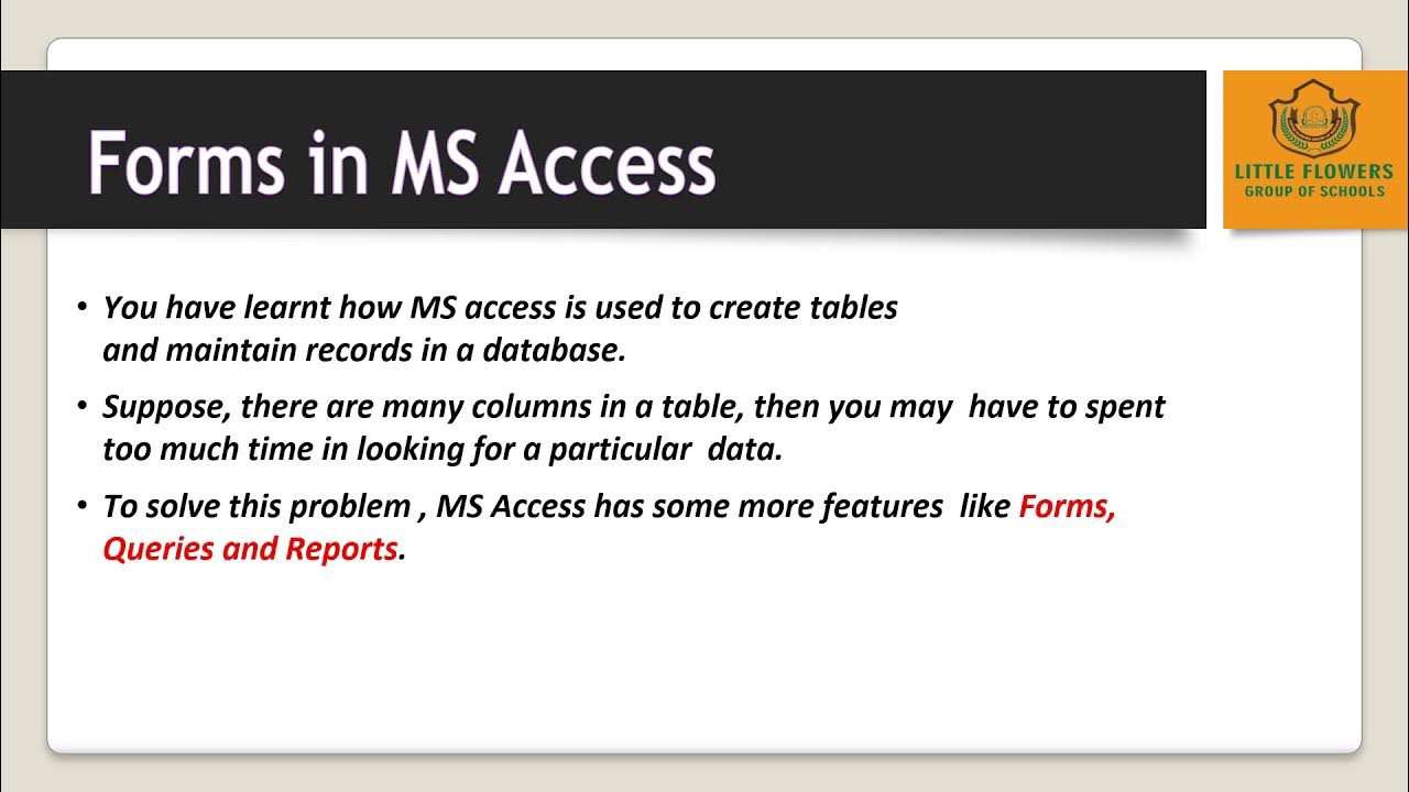 Class-VIII_Chapter-3_Working with Queries, Forms and Reports - YouTube