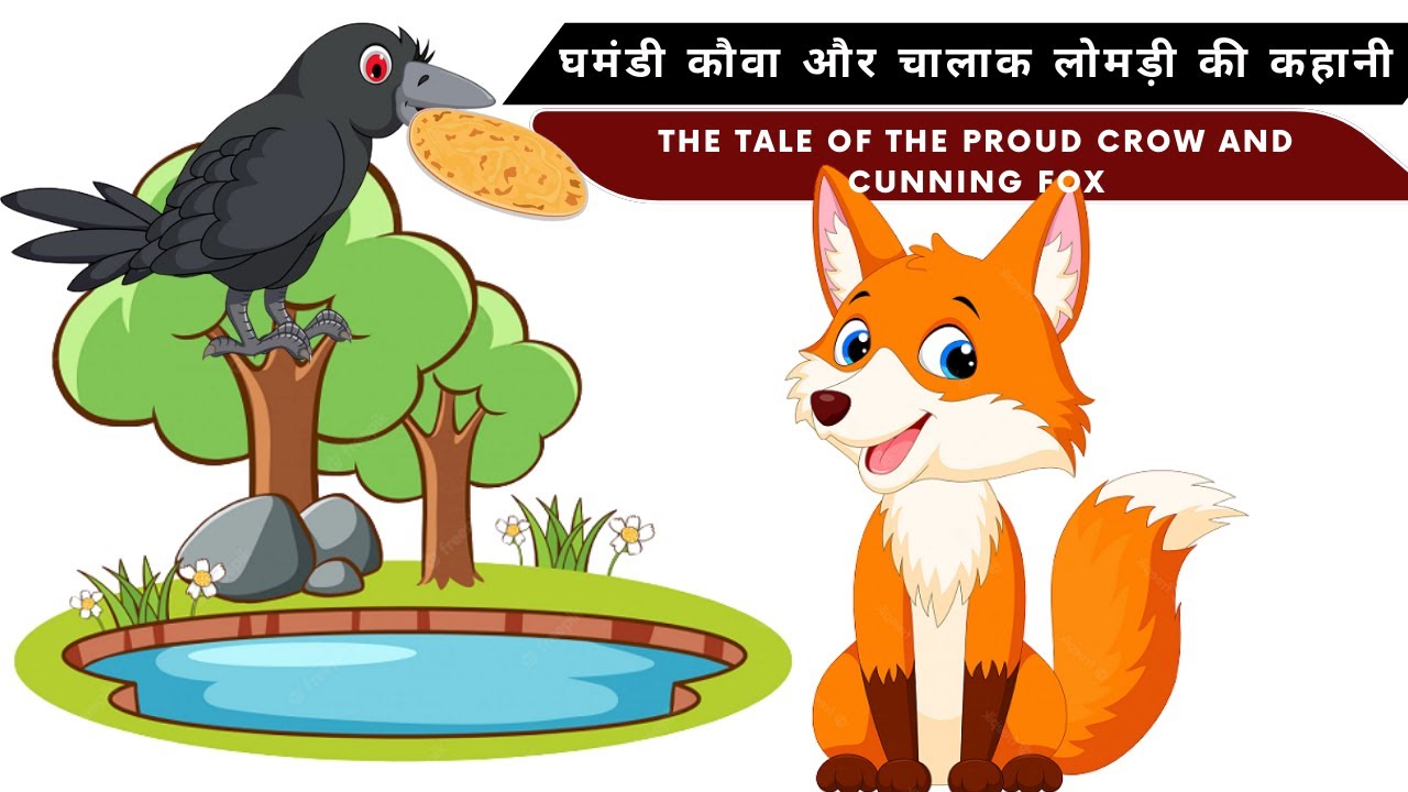 घमंडी कौवा और चालाक लोमड़ी की कहानी | The story of the proud crow and the cunning fox - YouTube