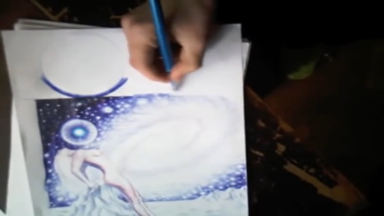 Making Of a new pen drawing of a cosmic Eve - YouTube