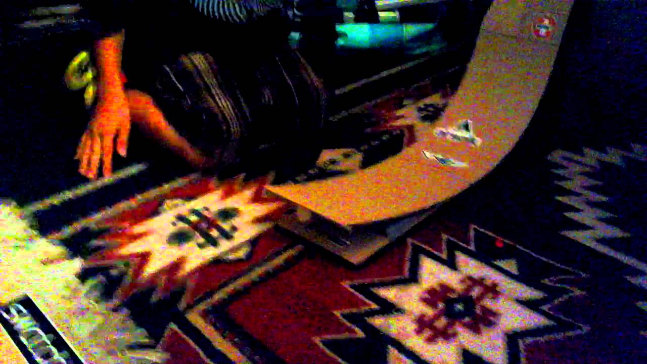 Doing tricks with toy skateboards on a toy ramp - YouTube