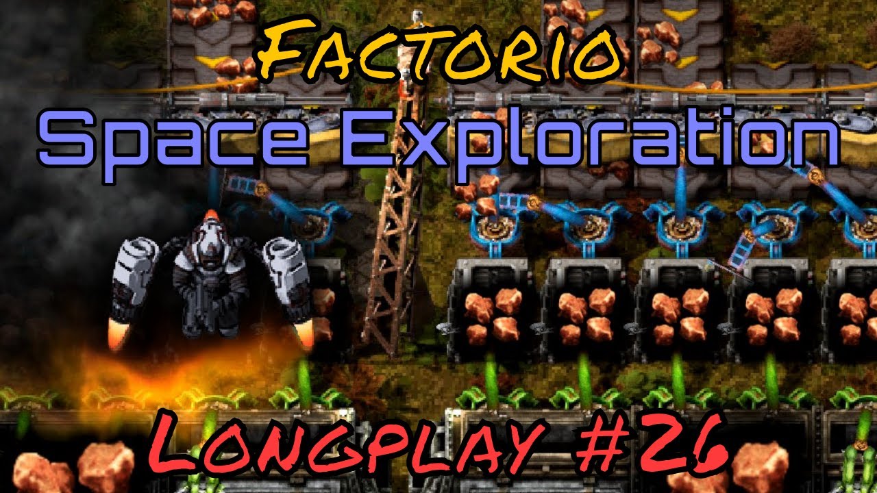 Factorio Space Exploration Longplay #26 - Train Solves All Problems* - YouTube