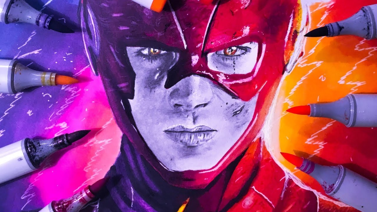 Drawing The Flash: Barry Allen | Speed Drawing - YouTube