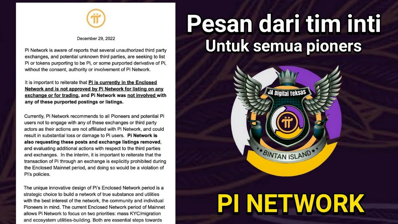 Pi Network ll Pesan dari tim inti pi network - YouTube