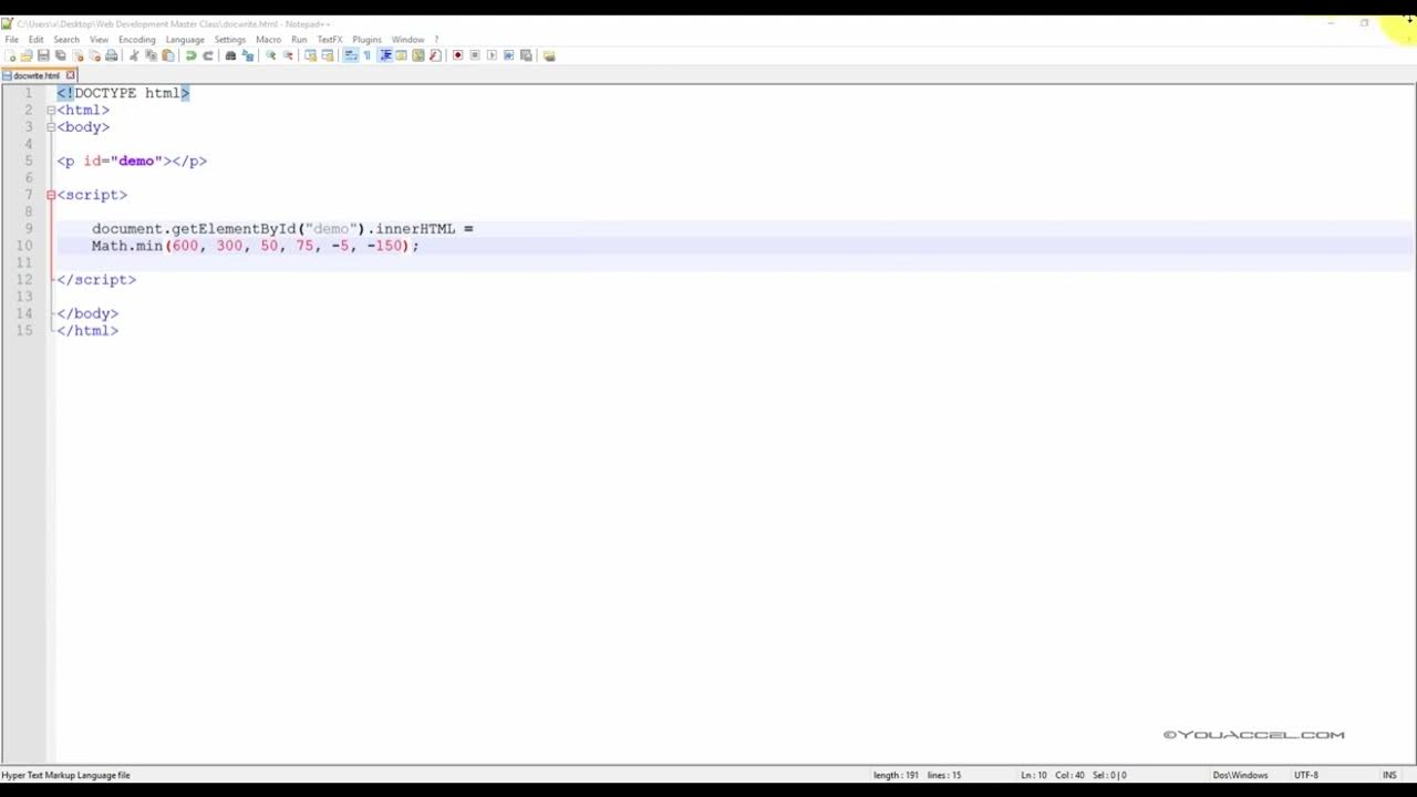 20. JavaScript Min and Max Function - YouTube