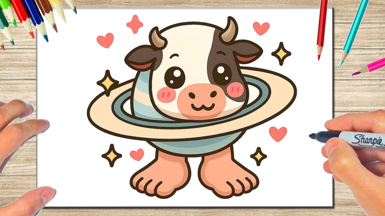 Como Dibujar a LA VACA SATURNO SATURNITA | Dibujos Para NIÑOS - YouTube