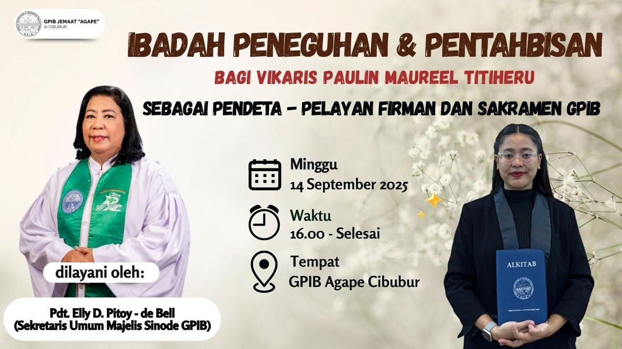 Ibadah Peneguhan & Pentahbisan, 14 September 2025 - YouTube