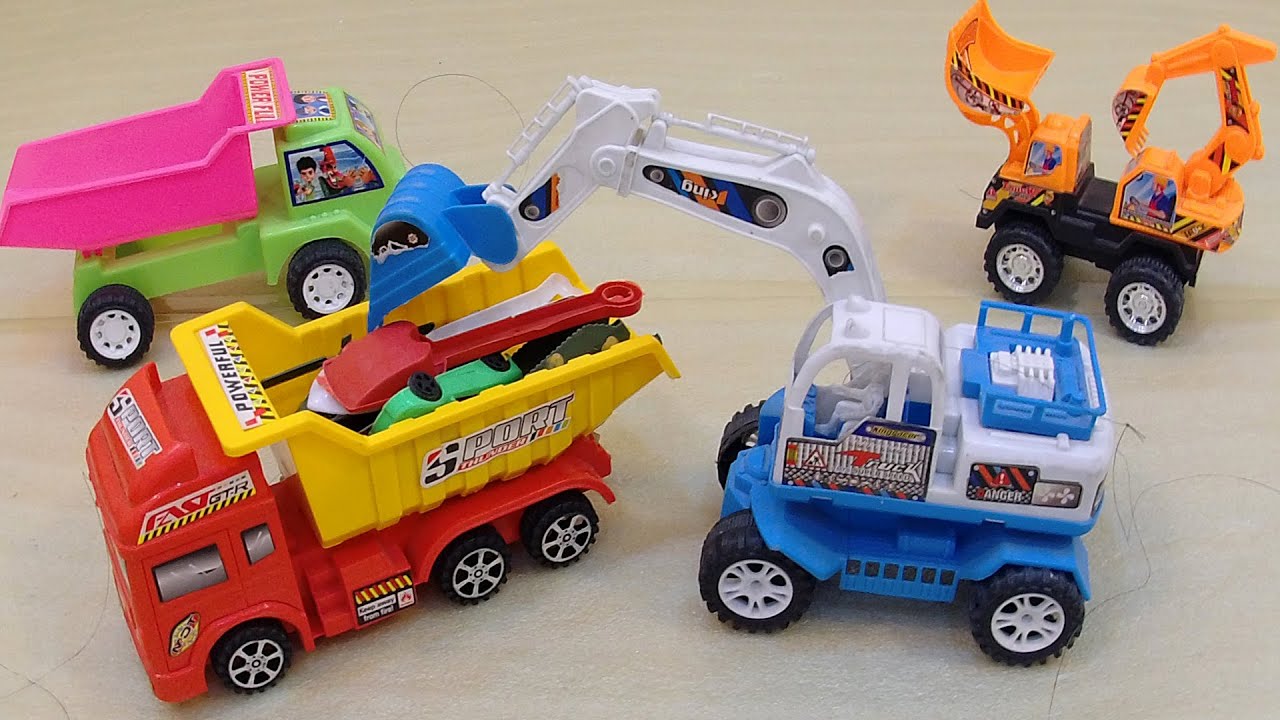 Dumper Loader Truck, JCB Excavator, Tractor Trolley Toy Cartoon Video ...