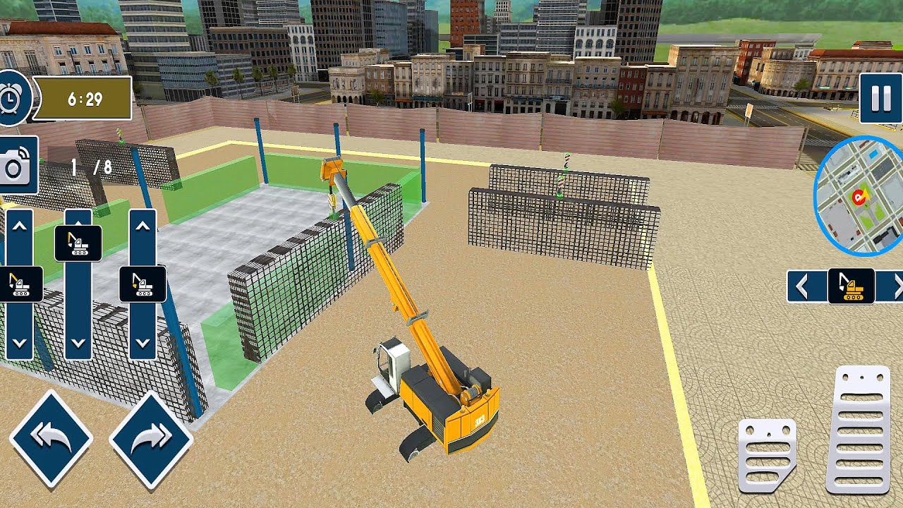 City Building Simulator Construction - Crane place the steel wall on ...