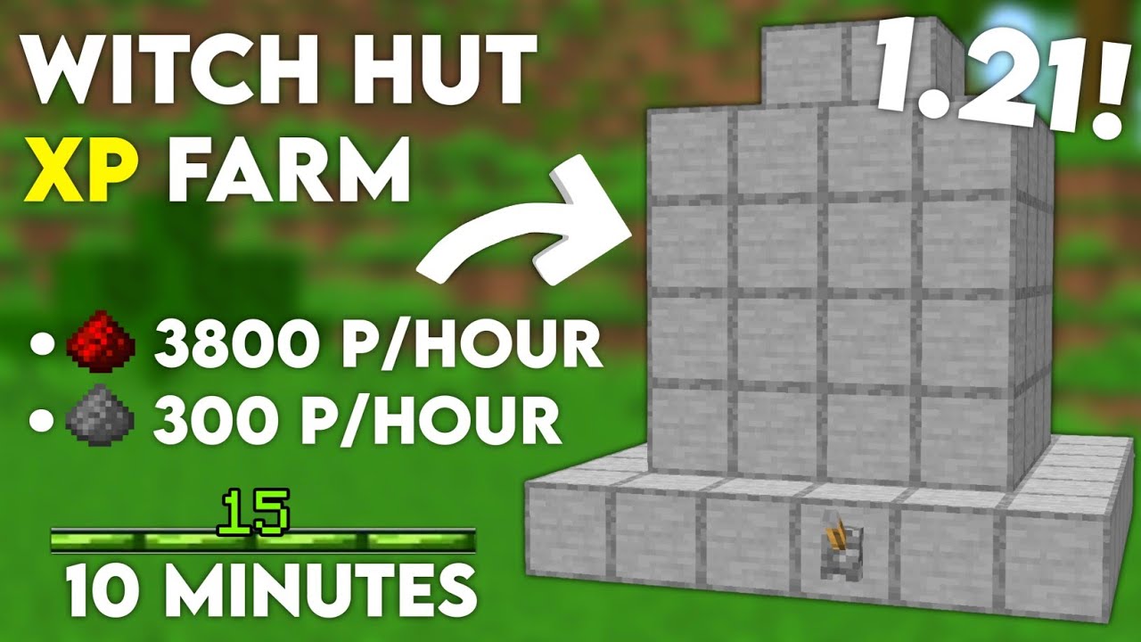 Witch Hut XP Farm TUTORIAL in Minecraft Bedrock 1.21! - YouTube