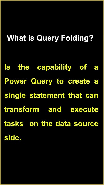What is Query Folding?| Power BI Interview Q&A 🔍 - YouTube
