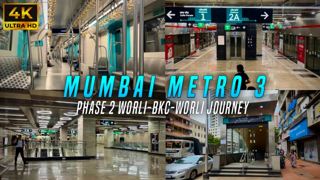 Mumbai Underground Metro Chill Vlog 4K || Aqua Line Phase 2 Worli-BKC ...