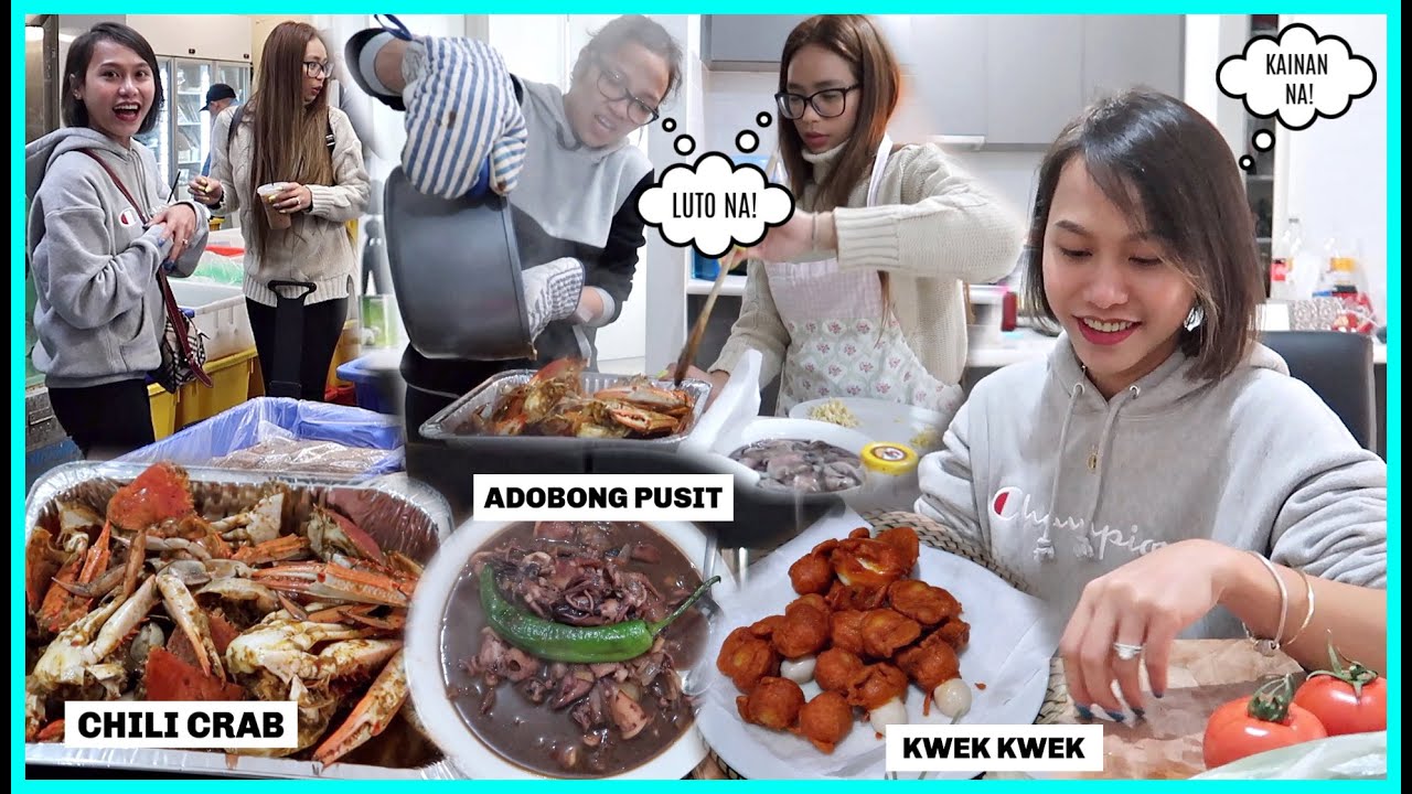 BUONG ARAW LUTO AT KAINAN! CRABS! PUSIT! SALMON! KWEK KWEK! ️ ...