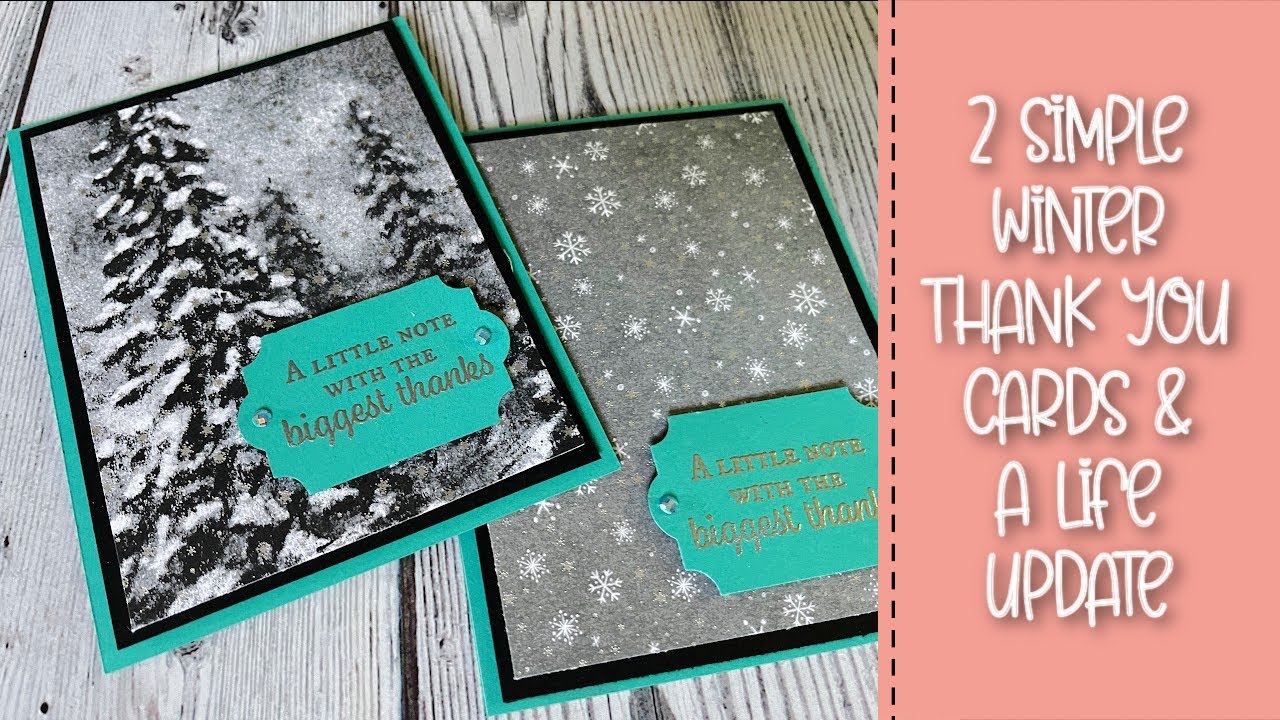 A Simple Winter Thank You Card - YouTube