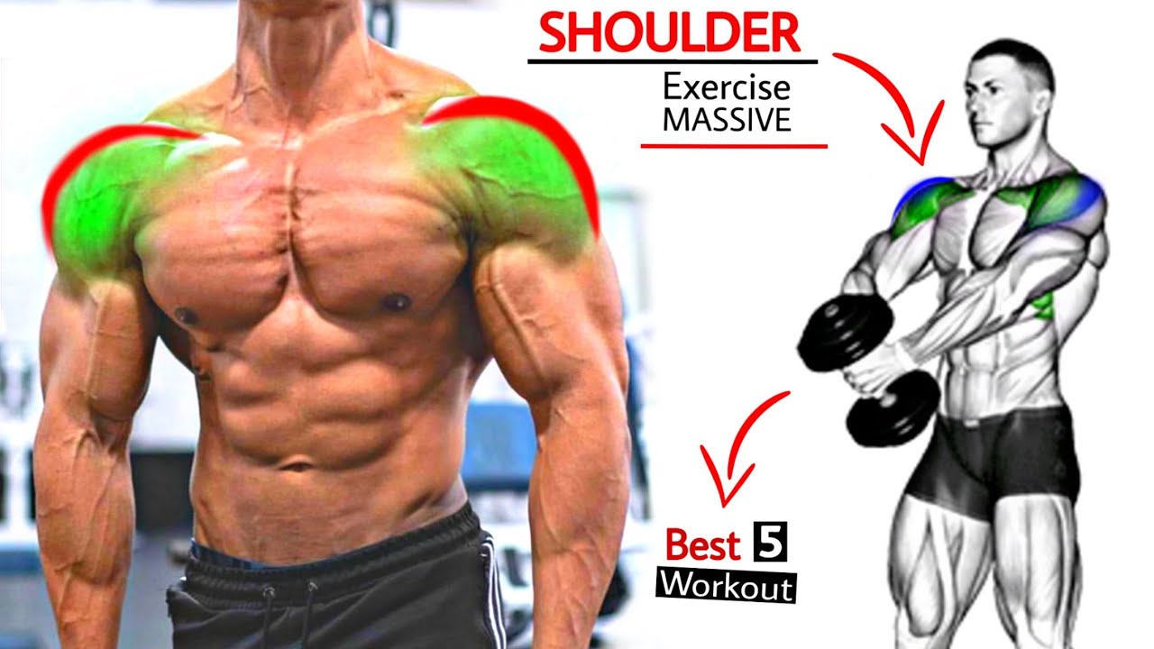 Best SHOULDER MASS Exercises Workout | (DUMBBELL + BARBELL) SHOULDER ...