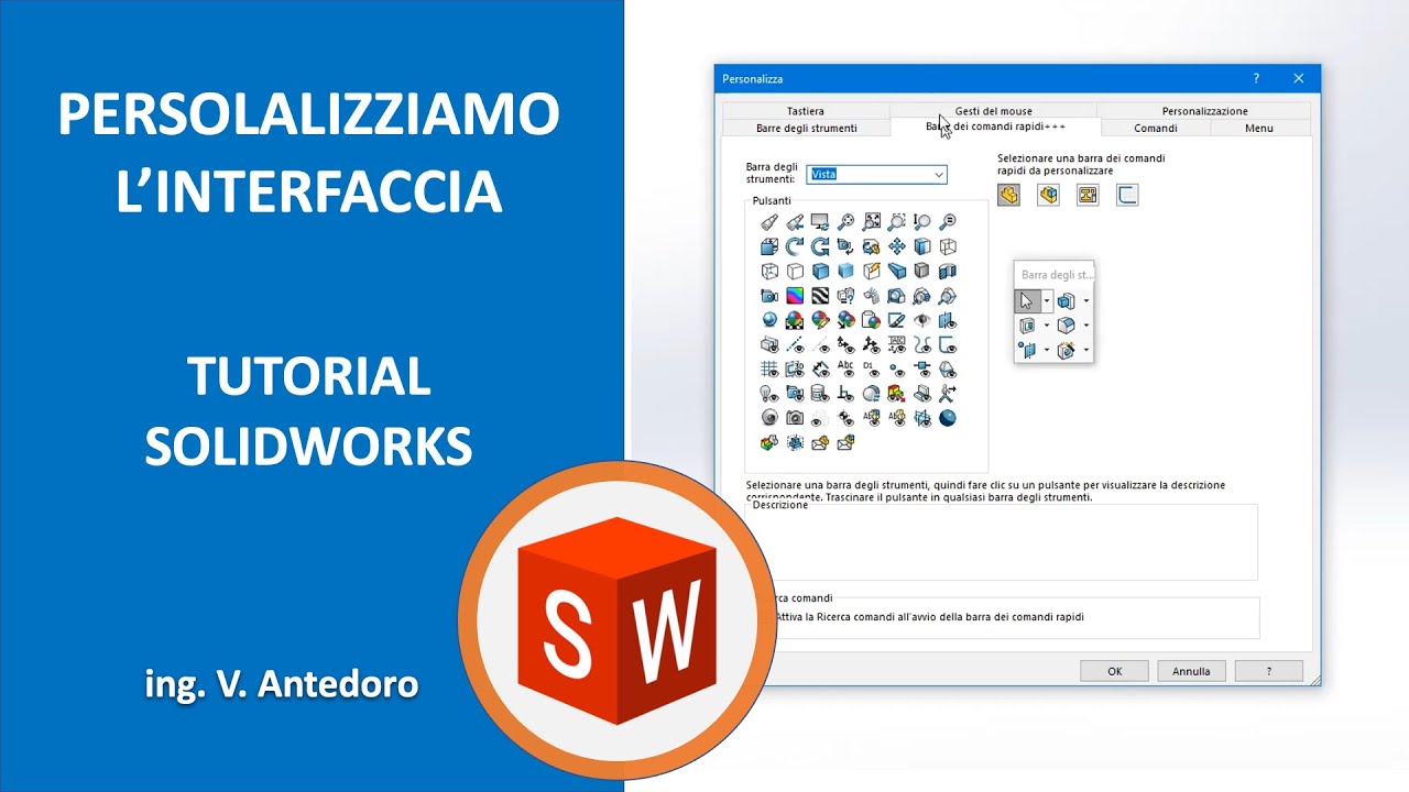 Solidworks | Personalizziamo l'interfaccia - YouTube